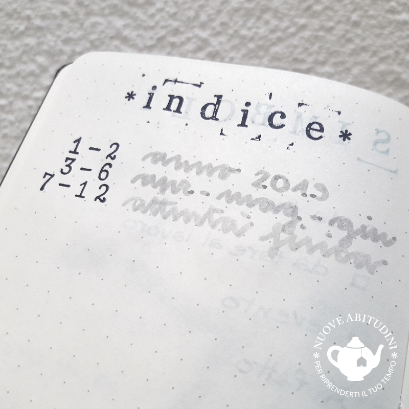 L’indice del Bullet Journal – Nuove Abitudini