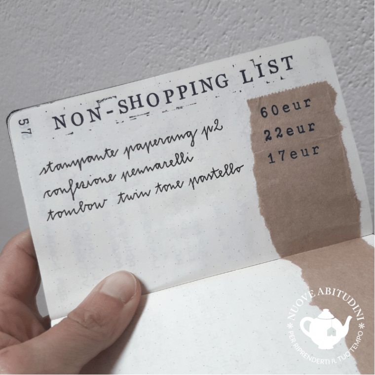 La mia non-shopping list – Nuove Abitudini